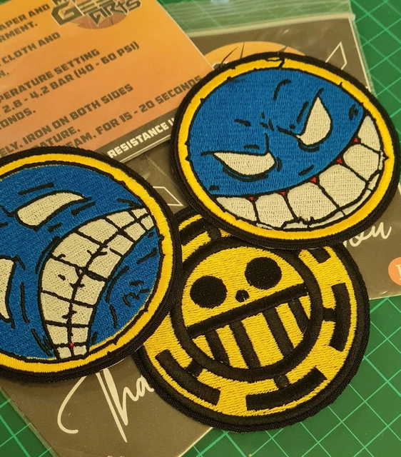 ONE PIECE EMBROIDERY patches. Ace patches. smiley face. Cosplay patches ...