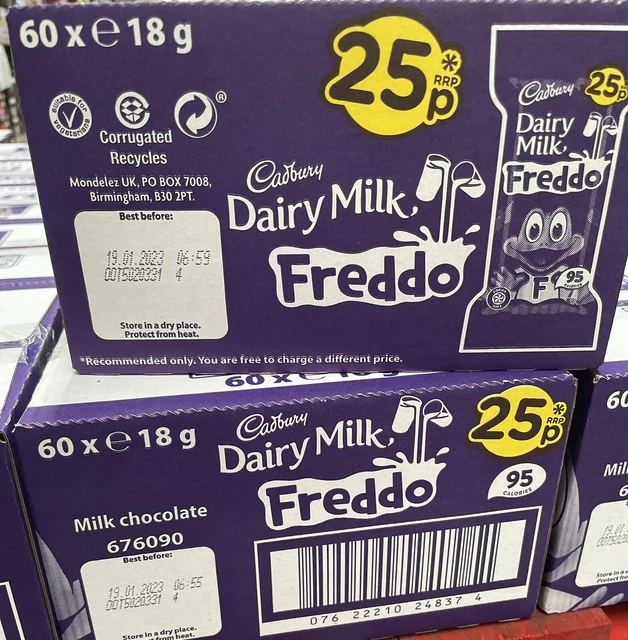 CADBURY DAIRY MILK Freddo Full Box Of 60 bars x 18g £17.99 - PicClick UK