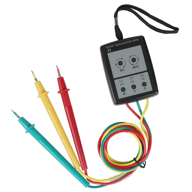 DIGITAL PHASE ROTATION Indicator LED Buzzer Phase Sequence Meter 60 V ...