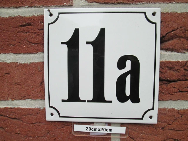HOUSE NUMBER MEGA Large Enamel No. 11a Black Number White Background ...