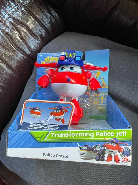 SUPER WINGS POLICE Patrol- Transforming Police Jett Plane 5'' Figure ...