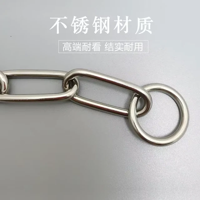 CLASSIC SHOW QUALITY Strong Solid Stainless Dog Chain Leash Dog Collar ...