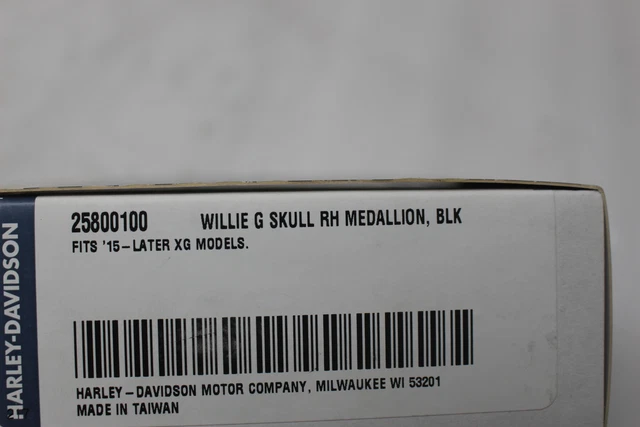 25800100 HARLEY-DAVIDSON WILLIE G Tête de Mort Rh Médaillon, Blknos OEM ...