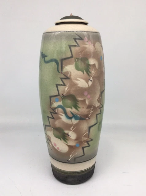 LARGE JAMIE DAVIS Studio Art Pottery 1980s Raku Ceramic Vase Postmodern ...