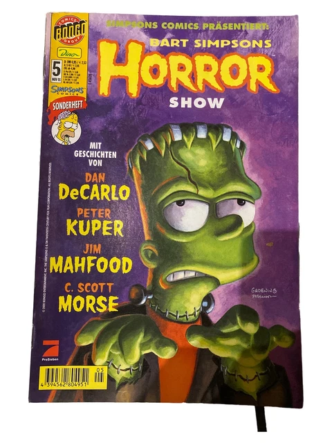 BART SIMPSONS HORROR Show Comic Sonderheft Deutsch Taschenbuch Bongo ...