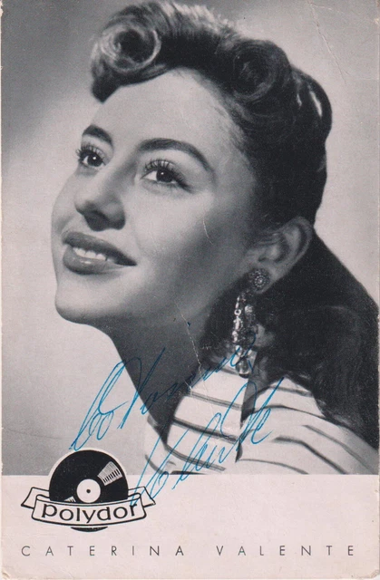 CATERINA VALENTE ORIGINALE Autografa Firmata Polydor Cartolina Anni 60 ...