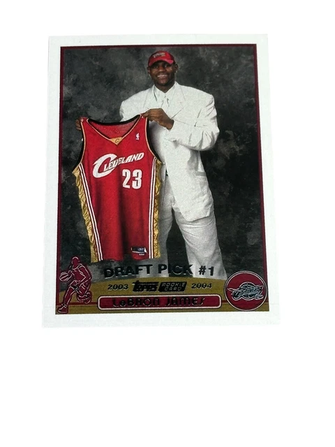 LEBRON JAMES 2003 Topps #221 RC Draft Pick #1 carte basket-ball recrue ...