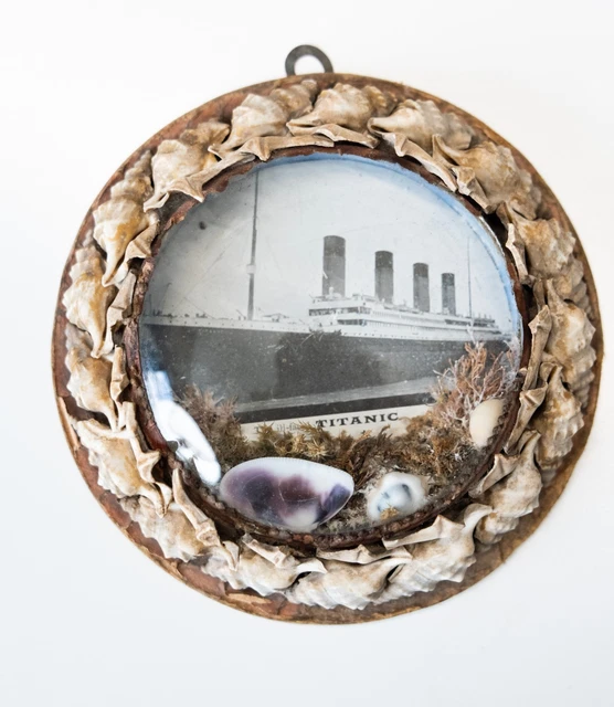 RMS TITANIC WHITE Star Line Post Sinking Convex Glass Diorama With ...