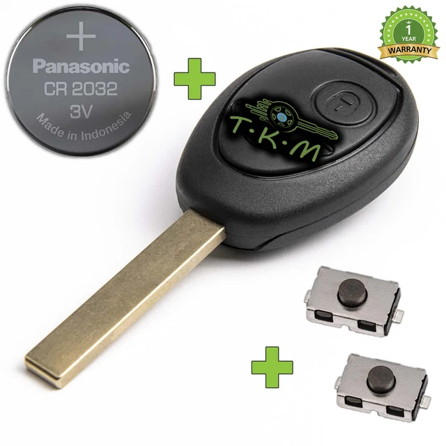 CLE COQUE POUR MINI COOPER R50 R53 ONE D CLUBMAN +CR2032 BATTERIE + 2x ...