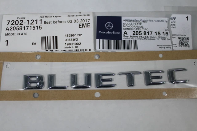 NEW GENUINE MERCEDES-BENZ W205 C-Class Rear Boot "BLUETEC" Badge ...