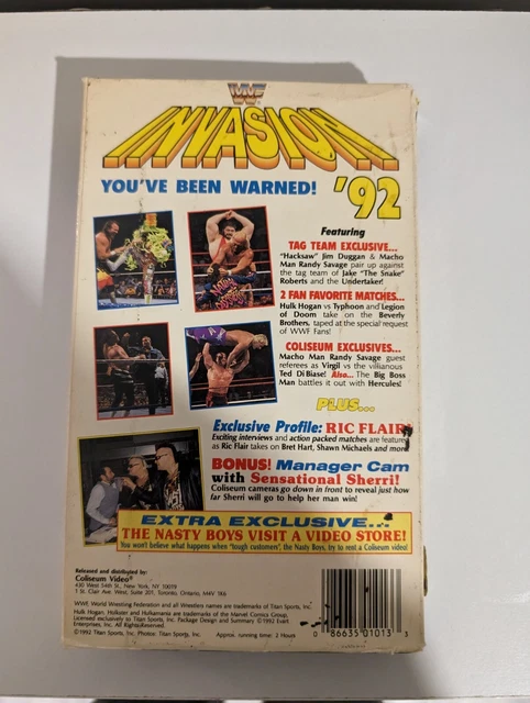 WWE WWF INVASION 1992 VHS Tape Coliseum Rick Flair WWE Fast Shipping ...