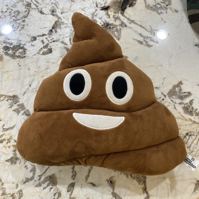 POOP EMOJI PILLOW 12” Smiley Face Expression Emoticon Pile of Poop Very ...