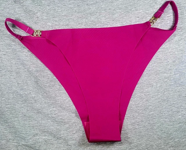 Shiny Satin Hot Pink Sexy String Bikini Panties Sz Xl Nwot Flattering