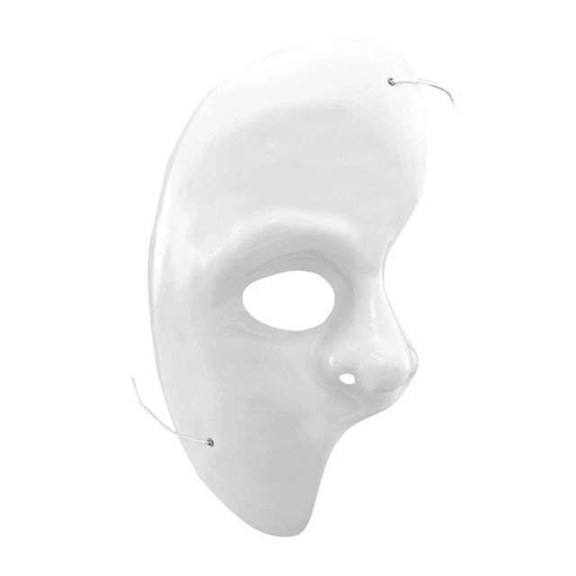 DEMI VISAGE FANTÔME De L'Opéra Vénitien Bal Masqué Théâtral Blanc ...