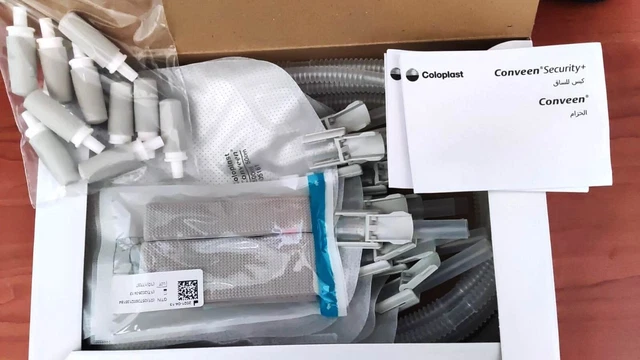 10 COLOPLAST CONVEEN Security+ 500ml Urine Collection Leg Bags+Straps ...