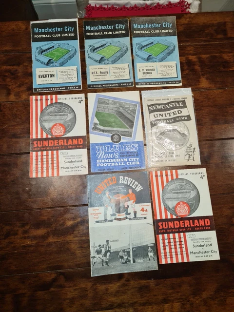 MANCHESTER CITY FOOTBALL Programmes 1956-57 Joblot Of 8 Home & Away Inc ...