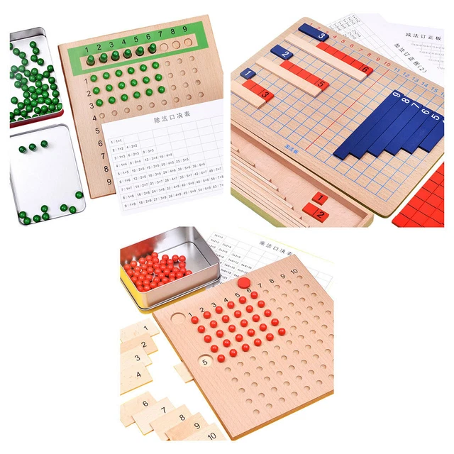WOODEN MATH TEACHING Aids Subtraction Multiplication Early £26.57 ...