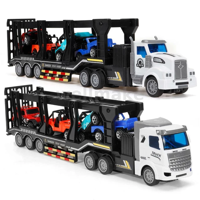 RC CAR TRANSPORTER Toy Transporter Model Truck 6 Mini Cars Play Set ...