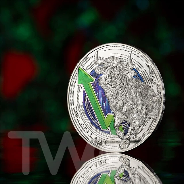 BULL AND BEAR Markets 1 oz Proof-like Silver Coin 2$ Niue 2023 £77.82 ...