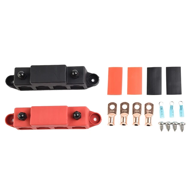 4 POST POWER Distribution Block Terminal Screw Bus Bar 250A 48V DC M8 Black&red $52.48 - PicClick CA