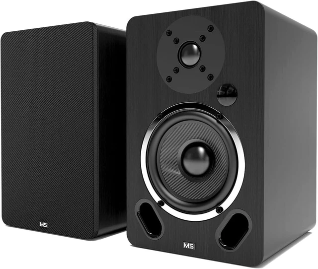100W BLUETOOTH HDMI HiFi Bookshelf Speakers Carbon Fibre Driver Silk ...