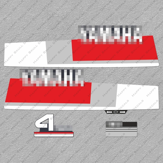 YAMAHA 4 HP Two Stroke Outboard Engine Decals Sticker Set reproduction ...