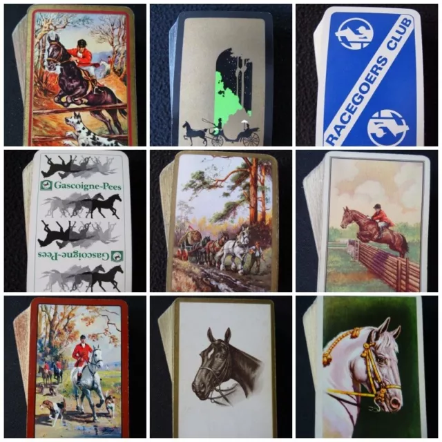 VINTAGE PLAYING CARDS Horses Pack Deck 1930s - 1990s Hunting Racing ...