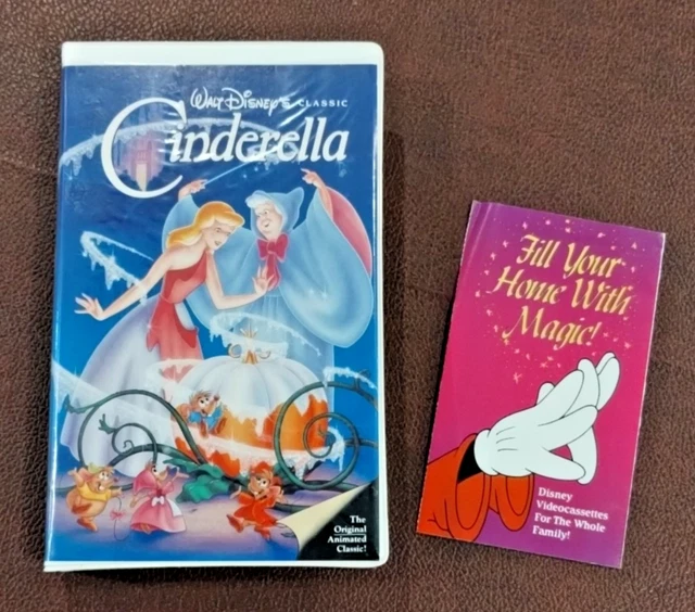 WALT DISNEY CINDERELLA Black Diamond Edition VHS Tape *RARE INSERT* 410 ...