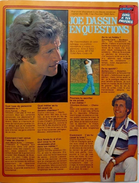 JOE DASSIN = Coupure De Presse 1 Page 1977 / Clipping EUR 5,00 ...