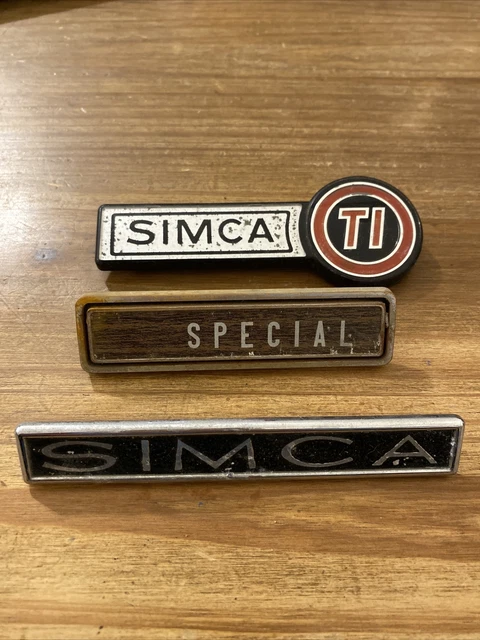 LOT DE 3 insignes emblèmes logos SIMCA TI mascotte plaque badge EUR 10 ...