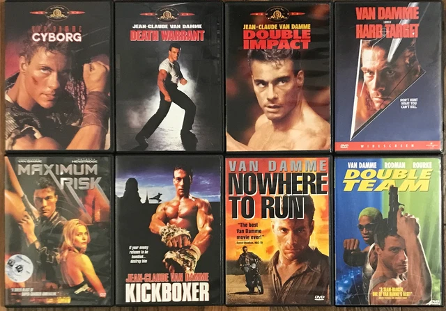 8 JEAN-CLAUDE VAN Damme dvd movies Cyborg Kickboxer Death Hard Impact Risk Run EUR 154,23 ...