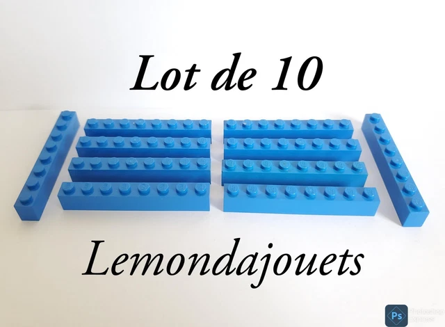 LOT DE 10 x Pièces Lego 3008 Brick 1x8 Bleu Blue Brique 8x1 EUR 2,90 ...
