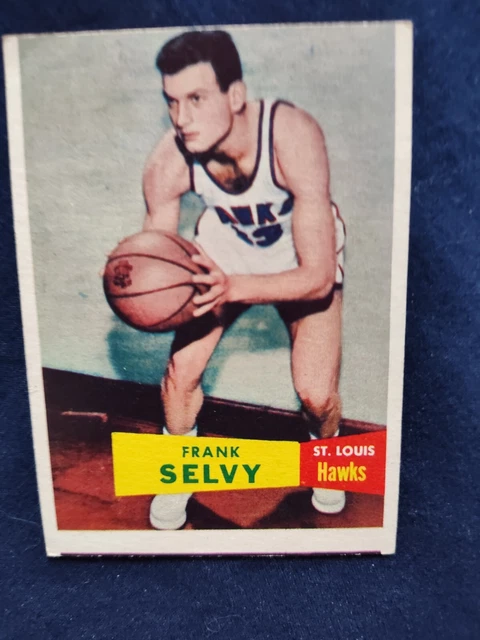1957 TOPPS BASKETBALL Card Frank Selvy #51 St. Louis Hawks VG OC Error ...