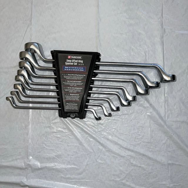 PARKSIDE SPANNER SET Deep Offset Ring Spanner 8 Piece Set £13.72 ...