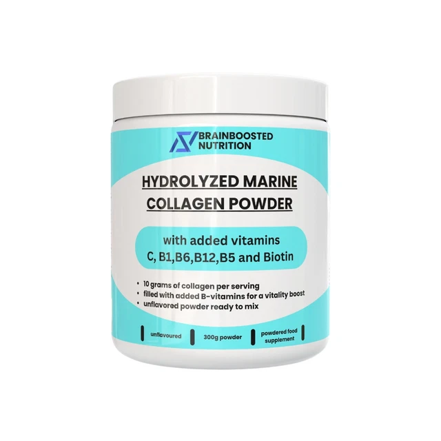 PURE MARINE COLLAGEN Powder with added B vitamins - Unflavored 30 ...