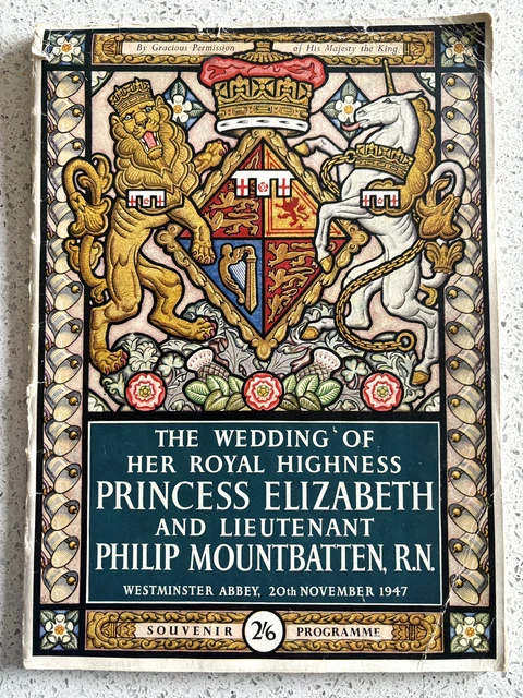 THE WEDDING OF Her Royal Highness Princess Elizabeth Souvenir Programme vintage £9.04 - PicClick UK