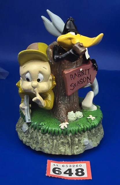 VINTAGE BUGS BUNNY, Daffy Duck, and Elmer Fudd Music Box Rabbit Season ...