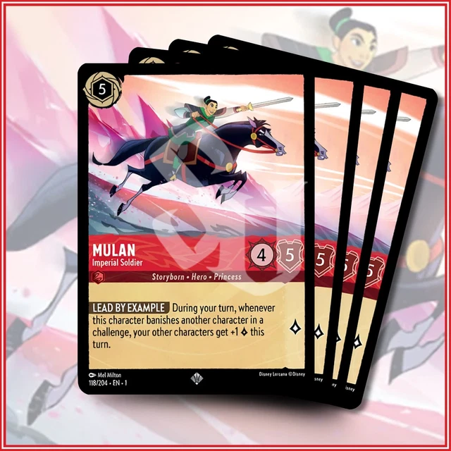 DISNEY LORCANA TCG : MULAN IMPÉRIAL SOLDAT x4 The First Chapter Super ...