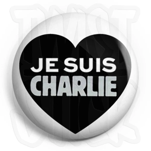 JE SUIS CHARLIE Heart - 25mm Freedom Protest Button Badge, Fridge ...