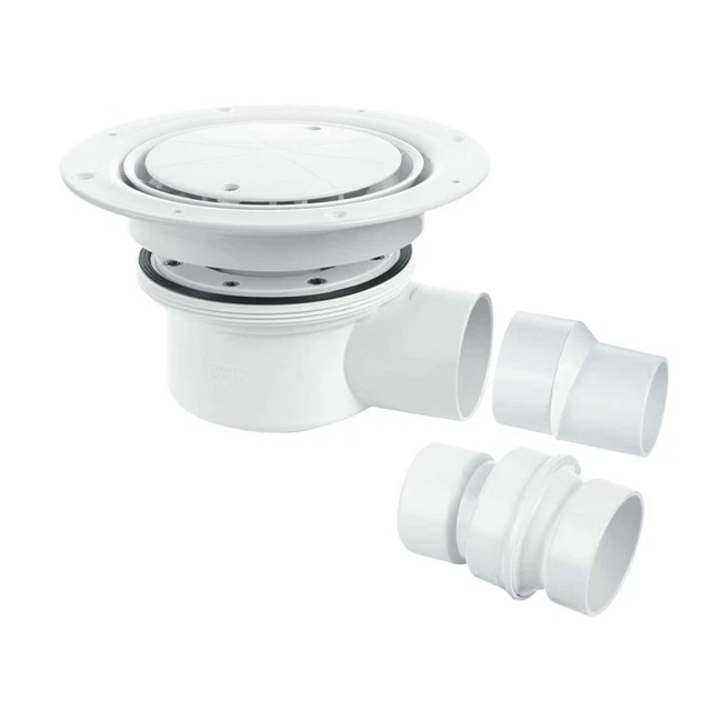 MCALPINE WET ROOM Shower Gully Drain TSG52WH for Sheet Flooring 2 Piece ...
