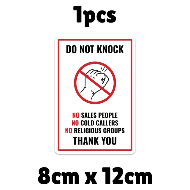 DO NOT KNOCK Warning Sign Laminated Label Sticker Decal 8cm x 12cm EUR ...