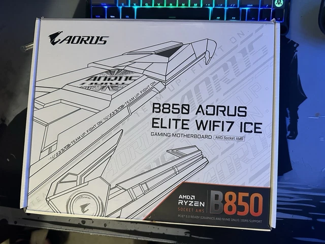 AORUS B850 ELITE WIFI7 Ice AM5/B850/DDR5/S-ATA 6Gb/S/Atx Motherboard £ ...