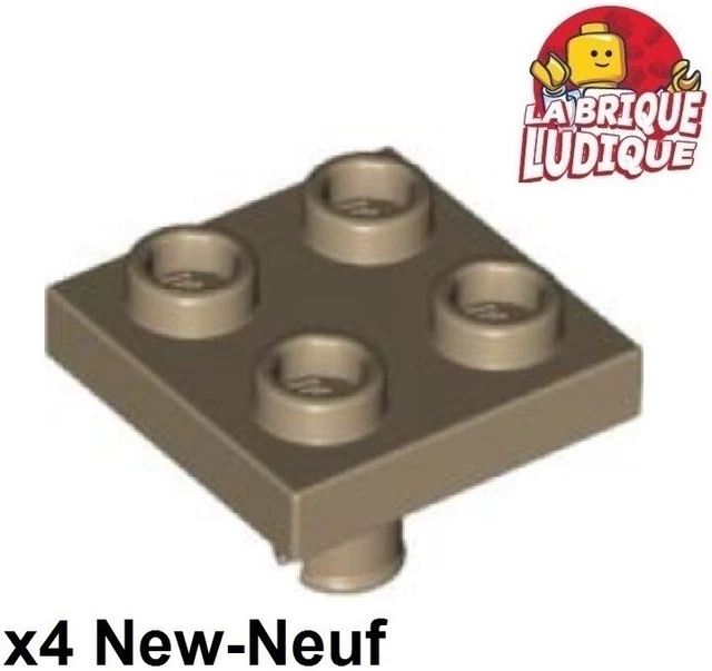 LEGO 4X PLATE Modified 2x2 Pin on Bottom dessous beige foncé/dark tan ...