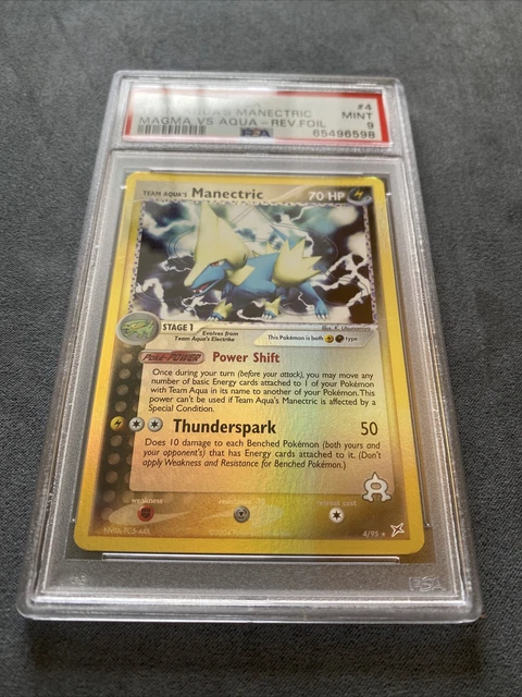 POKEMON EX MAGMA VS Aqua team aqua's Manectric Reverse Holo 4/95 PSA 9 COMME NEUF EUR 104,28 ...
