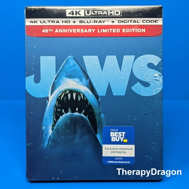 JAWS 45TH ANNIVERSARY Steelbook 4K Ultra HD Blu-ray + Digital Best Buy USA EUR 68,58 - PicClick IT