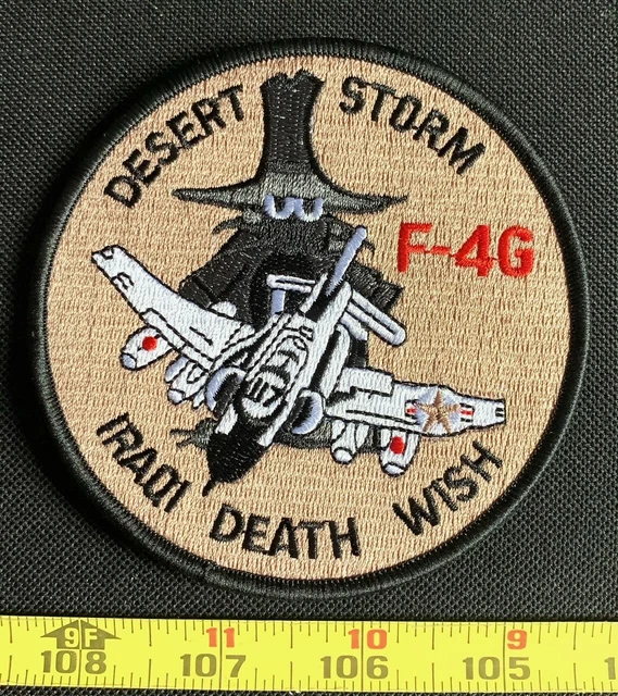 USAF F-4G PHANTOM II SPOOK IRAQI DEATH WISH Desert Storm Navy Embroidered Patch EUR 11,74 ...