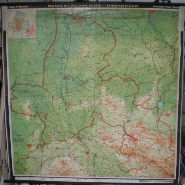 SCHOOL WALL MAP wall map rolling map map government district Osnabrück ...