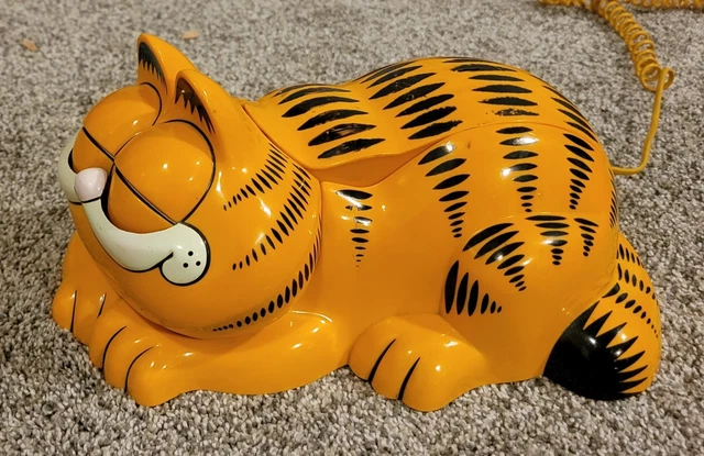 VINTAGE TYCO GARFIELD Landline Telephone 1980s Eyes Open/Close £147.22 ...