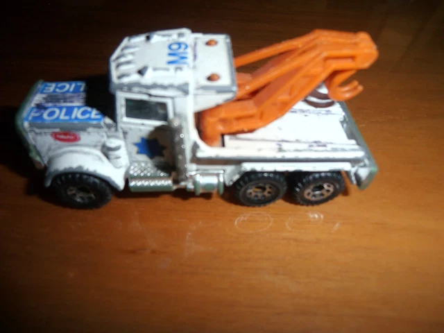 @ MATCHBOX LKW, Peterbilt, Polizei Abschlepper, 1981, gebraucht, Made ...