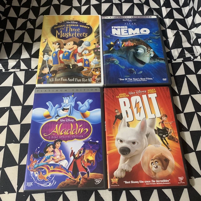 LOT OF 4 Disney DVDs Aladdin Finding Nemo Mickey Donald Goofy 3 ...